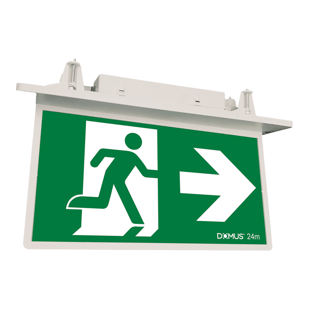 Domus EXIT RECESSED LED Emergency Black/ White2.5W 3.2V- 66104, 66105 ...