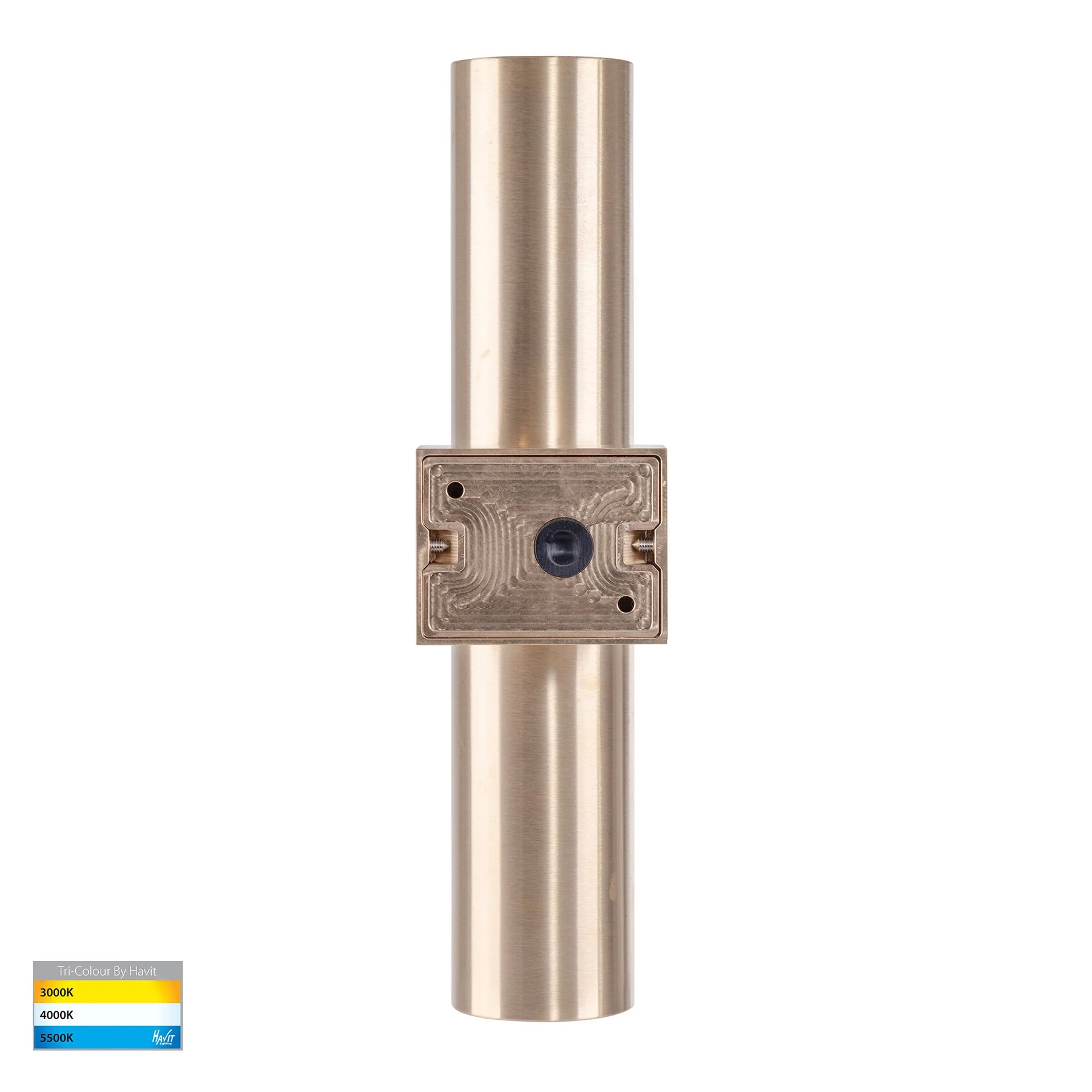Havit Luz Single Up & Down Pillar Wall Lights Tri- Solid Brass 2x3/5/7