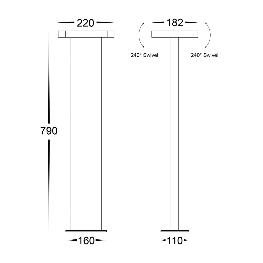 Havit Locu Double Adjustable LED Bollards Tri- Black 2x10W 240V IP65 ...