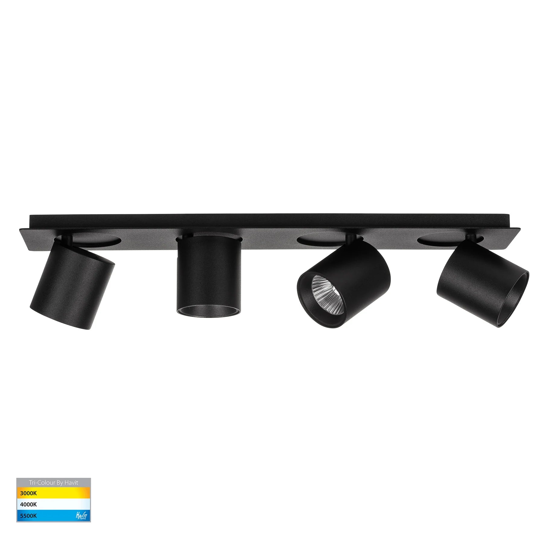 Havit Sbarra 4 Light Adjustable LED Bar Lights Tri- Black 4x8W 240V IP