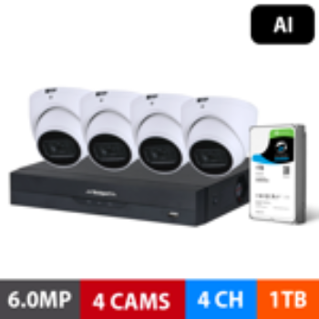 RhinoCo G Series 4 Camera 6.0MP AI Surveillance Kit (Fixed, 1TB) Secur