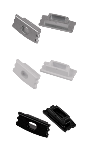 Havit End Caps to suit – Havit White Shallow Square Aluminium Profile