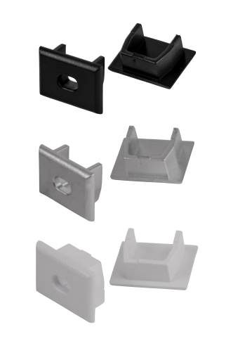 Havit End Caps to suit – Havit White Shallow Square Aluminium Profile