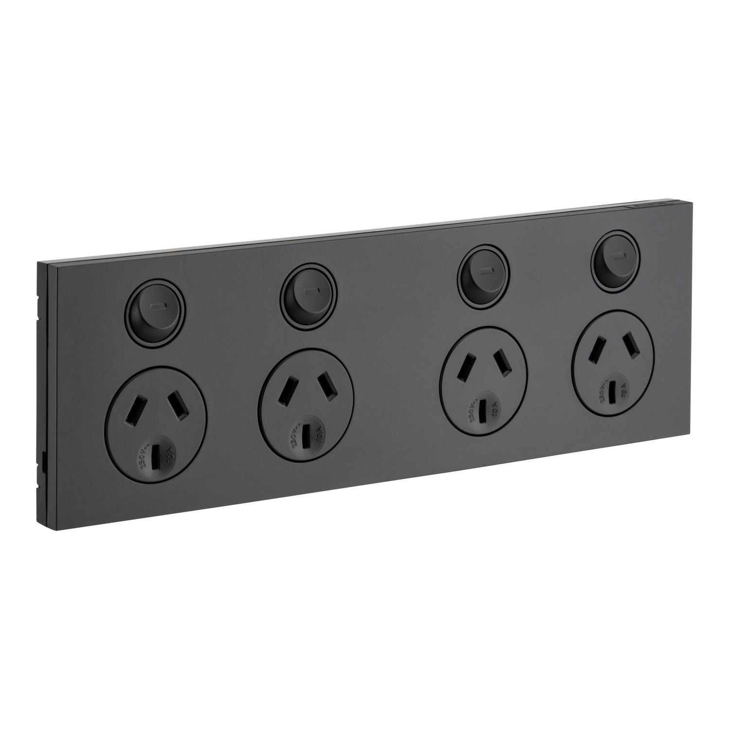 Clipsal Quad Power Point, Saturn Zen, Horizontal Mount Black/ White 25