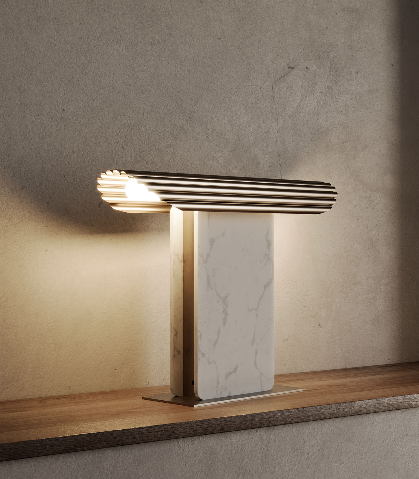 Aromas Hold Table Lamp 2700K Matte Black/Black / Aged Gold/White- ARO ...