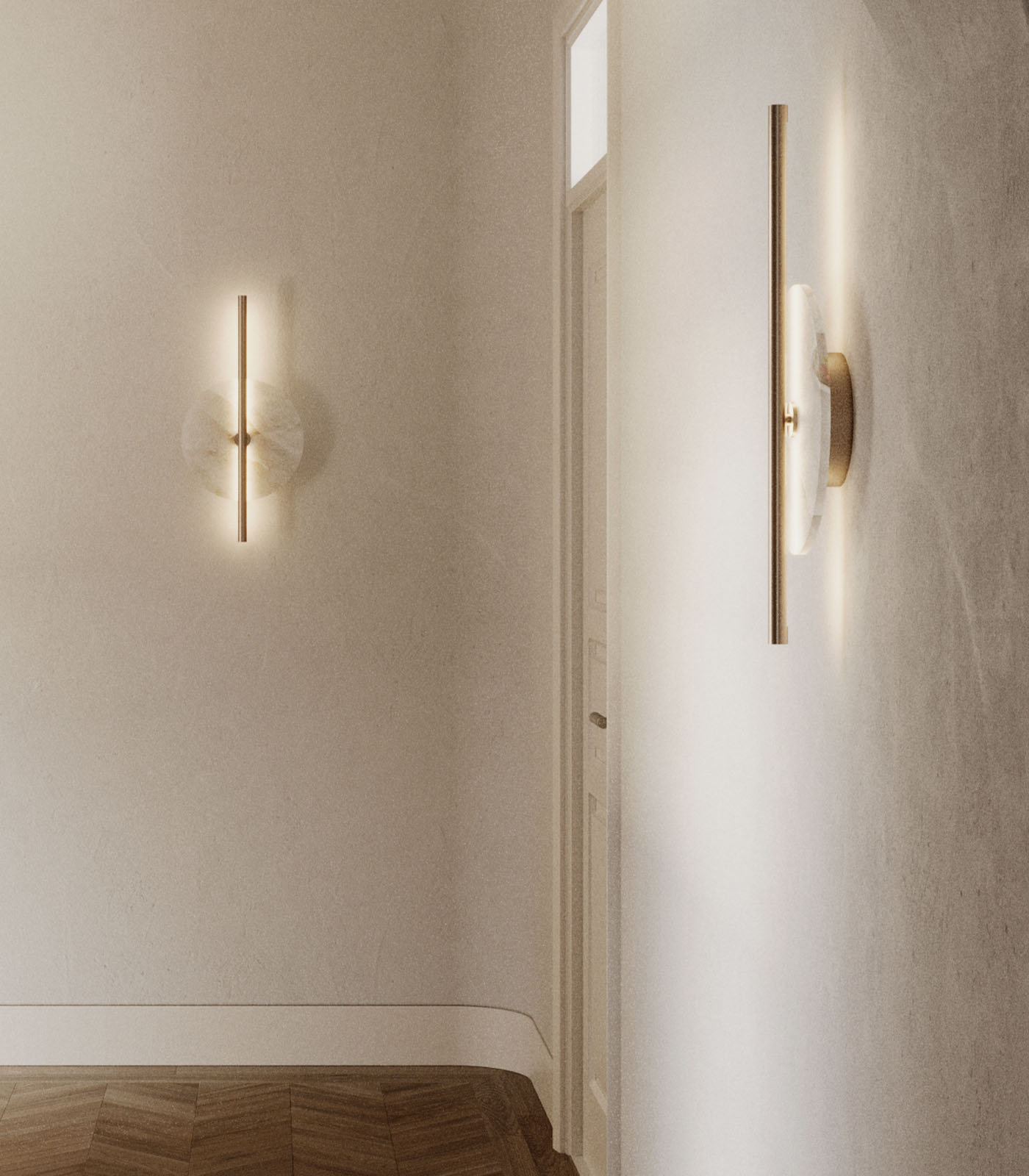 Aromas Point Interior Wall Light 2700K Aged Gold/ Matte Black 16W ...