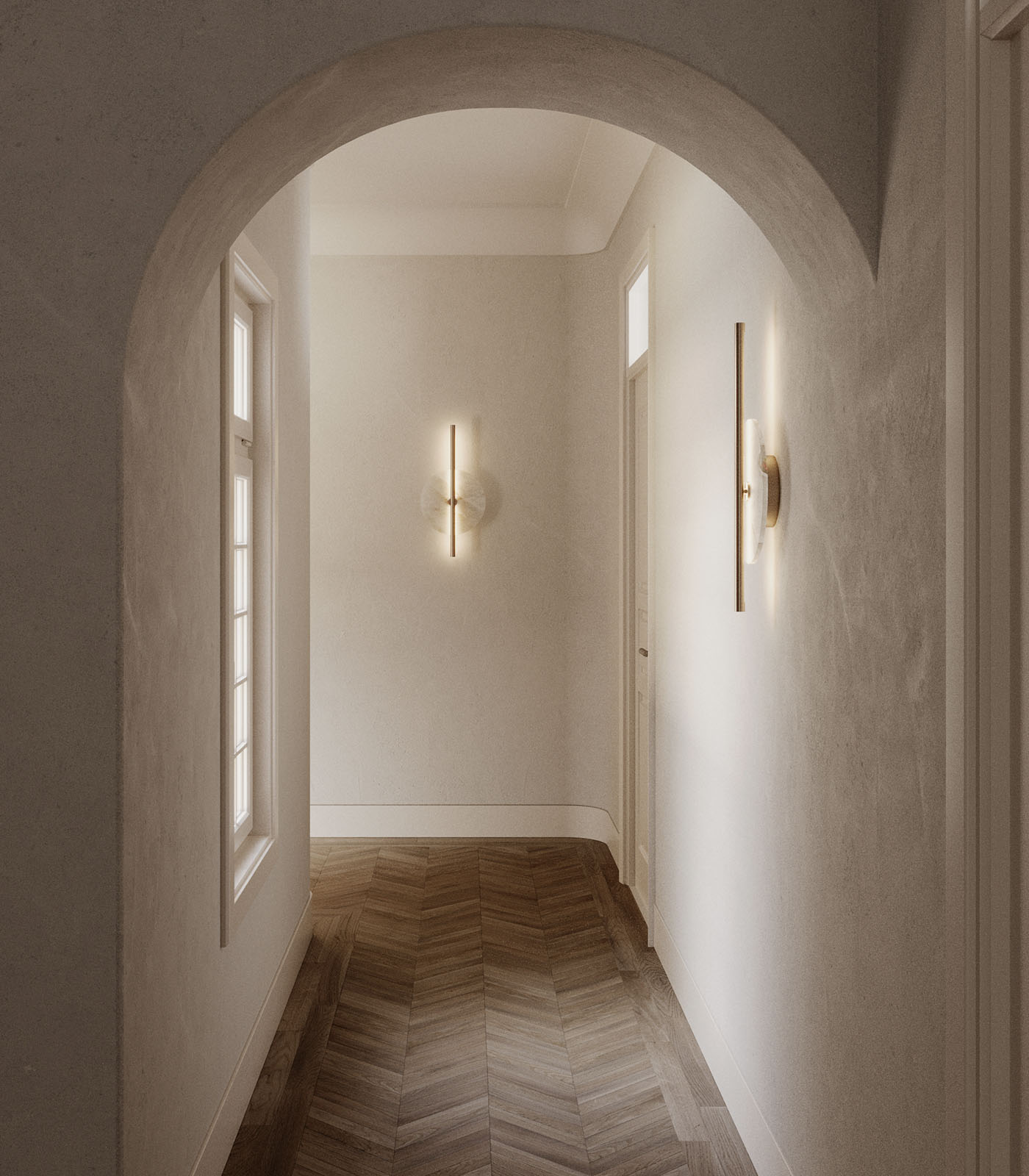 Aromas Point Interior Wall Light 2700K Aged Gold/ Matte Black 16W ...